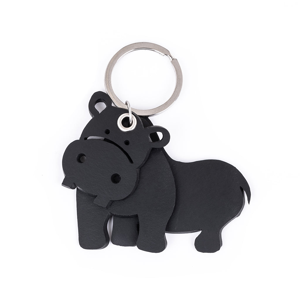 Hippo 3D Recycled Rubber Vegan Keyring | Eco-friendly & Upcycled ...